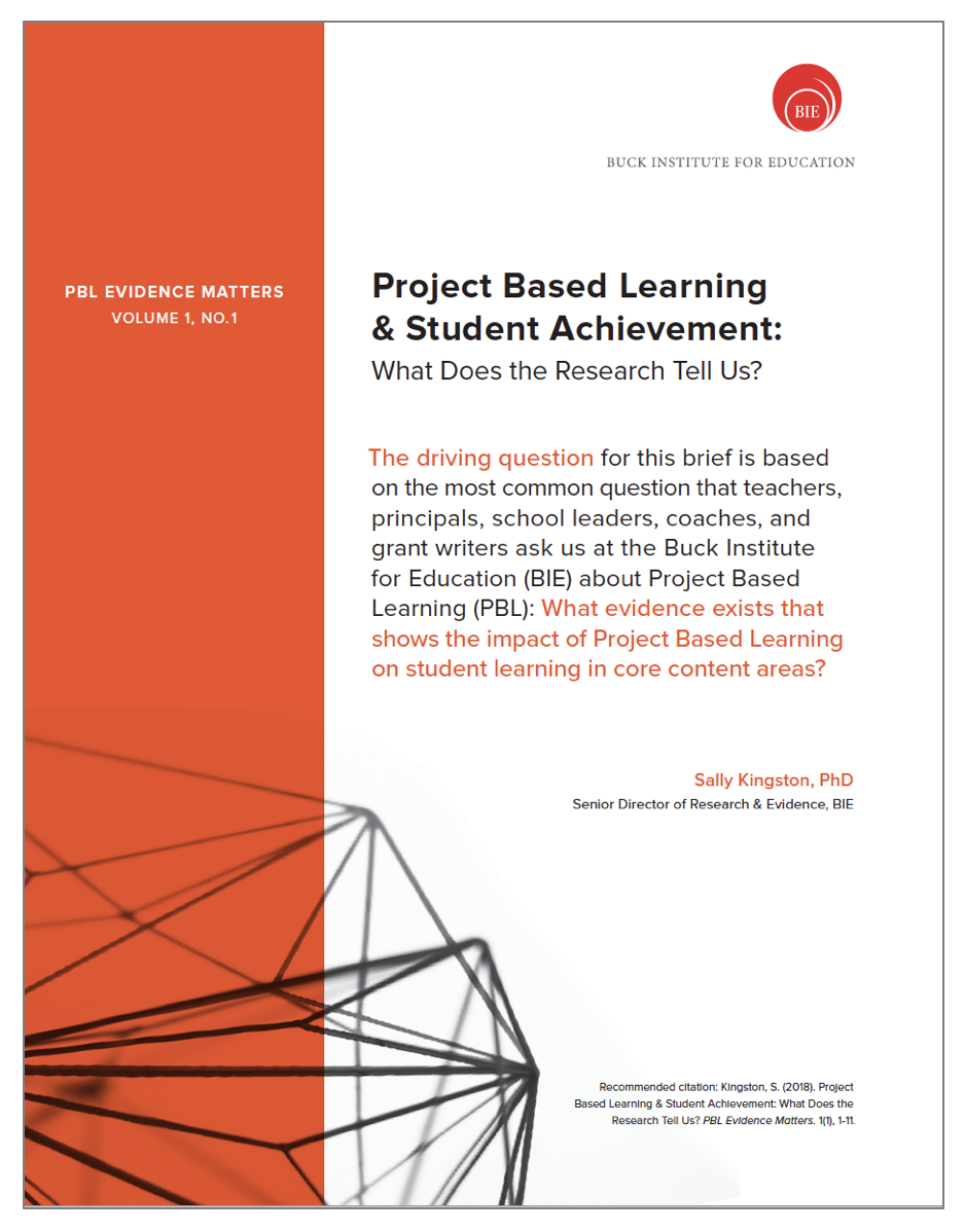 RESEARCH STUDY: Project Based Learning & Student Achievement: What Does the Research Tell Us ...